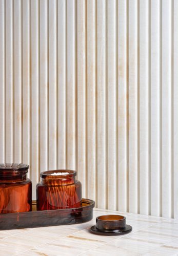 Groove Vanilla Onyx Dimensional Tile | Designer Floors of Houston